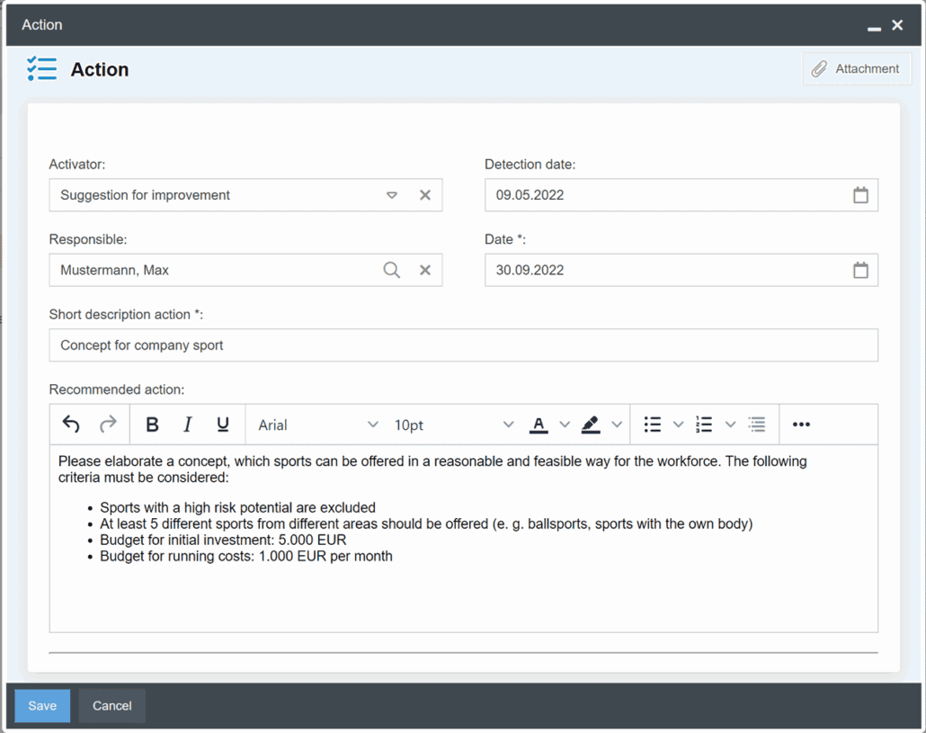 Action management software CWA SmartProcess